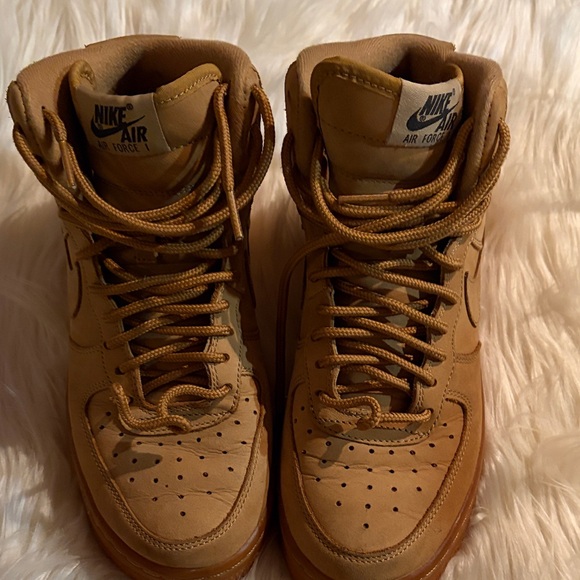 Nike | Shoes | Nike Air Force High Top Tan Sneakers | Poshmark
